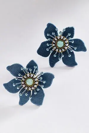 Loren Hope Prescott Flower Earrgs - Blue