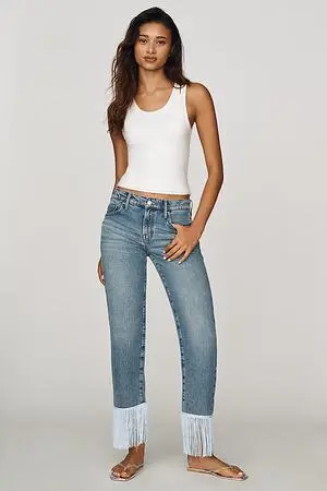 MOTHER Relish Frged Low-rise Cropped Jeans