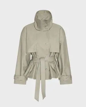 ROTATE BY BIRGER CHRISTENSEN Short Trench Coat - Grey
