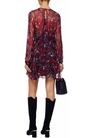 IRO PARIS Ressey Ruffled Printed Chiffon Mini Dress