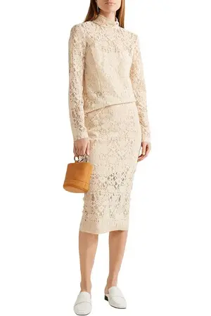 Dkny Flocked Lace Top