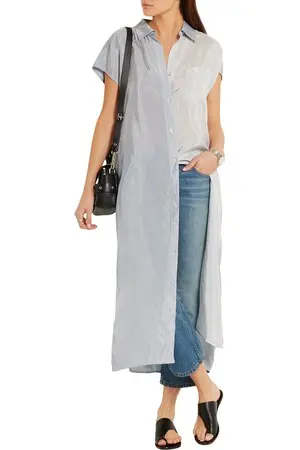 Alexander Wang Striped Satin Shirt Dress