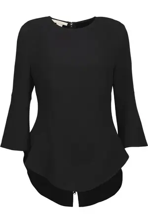 Antonio Berardi Crepe Top With Dipped Hem - Black