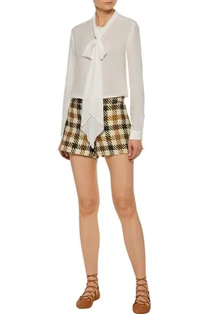 Alice + Olivia Alice Olivia Marisa Checked Tweed Shorts