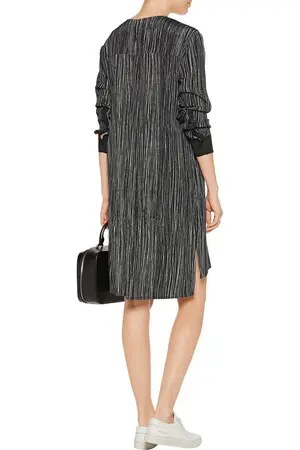 Vince Wavy Striped Silk Shirt Dress