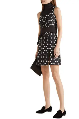 Michael Kors Cropped Polka Dot Matelassé Top