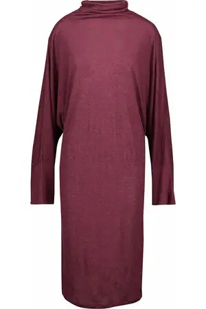 IRO PARIS Stretchjersey Turtleneck Dress - Claret