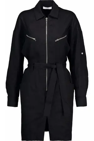 IRO PARIS Belted Mini Shirt Dress - Black