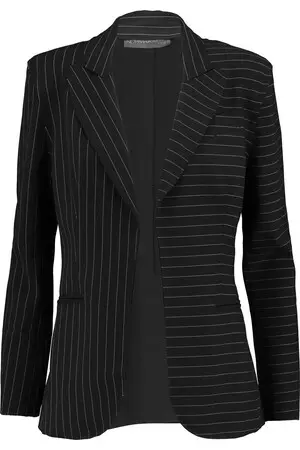 Norma Kamali Striped Crepe Blazer