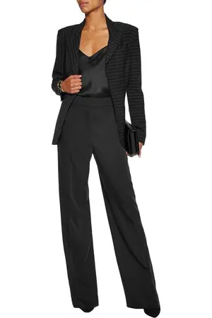 Norma Kamali Striped Crepe Blazer