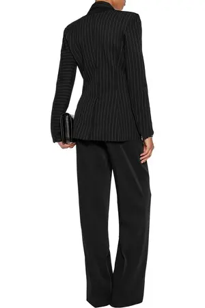 Norma Kamali Striped Crepe Blazer