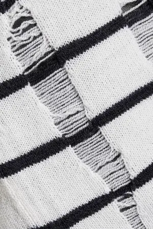 Alexander Wang Open Knittrimmed Striped Merino Wool Sweater