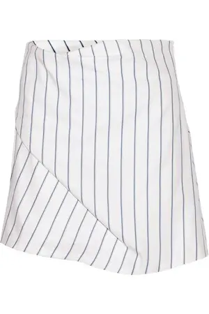 JW Anderson Striped Cottonpiqué Mini Skirt - Navy