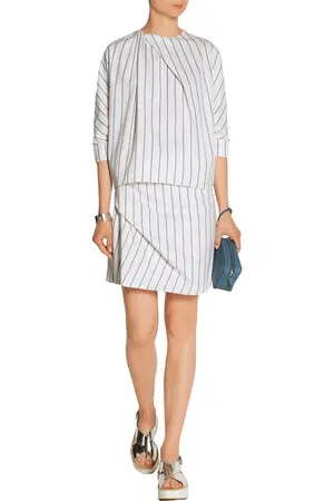JW Anderson Striped Cottonpiqué Mini Skirt