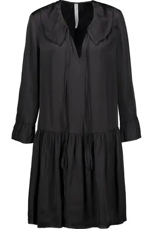 Raquel Allegra Gathered Satin Mini Dress