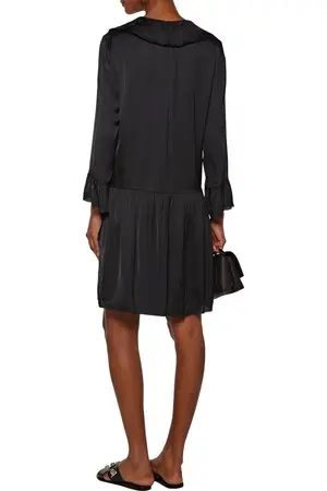 Raquel Allegra Gathered Satin Mini Dress