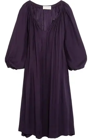 The Great. The Dreamer Silk Crepe De Chine Dress - Grape
