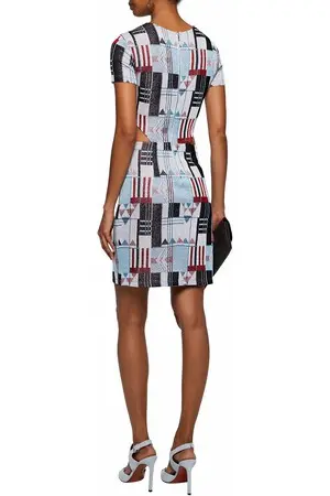 Suno Cutout Metallic Jacquard-knit Mini Dress
