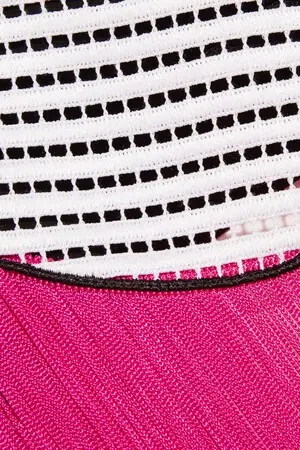 CHRISTOPHER KANE Asymmetric Fringed Crochetpaneled Stretchcrepe Skirt