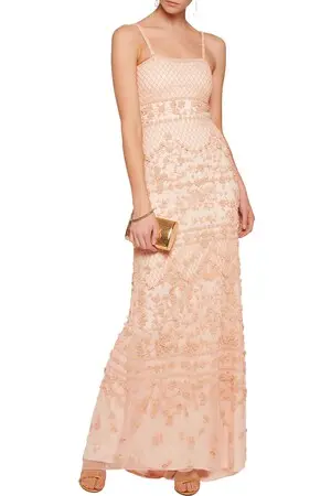 MIKAEL AGHAL Beaded Tulle Gown