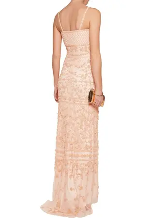 MIKAEL AGHAL Beaded Tulle Gown