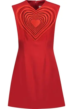 CHRISTOPHER KANE Embroide Cutout Crepe Mini Dress - Red