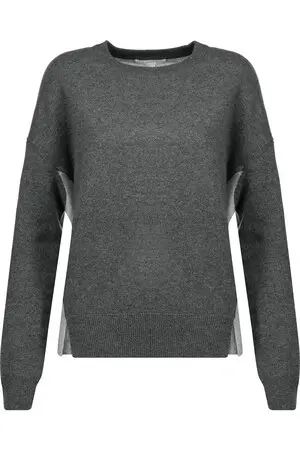 Duffy Twotone Cashmere Sweater - Anthracite