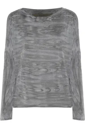Enza Costa Printed Stretchjersey Top - Gray
