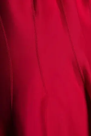 Halston Cutout Pleated Cotton And Silkblend Mini Dress