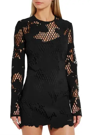 Anthony Vaccarello Lasercut Scuba Mini Dress