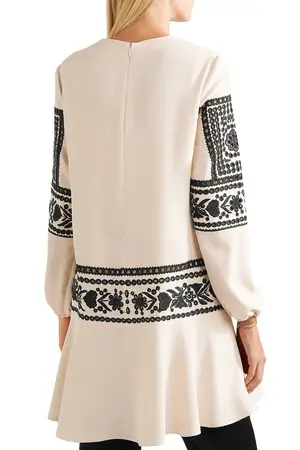 Red Valentino Broderie Anglaise Crepe Mini Dress