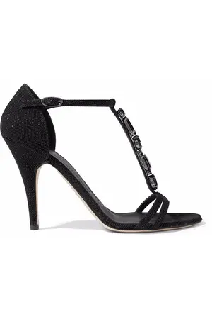 GIUSEPPE ZANOTTI Crystalembellished Suede Sandals