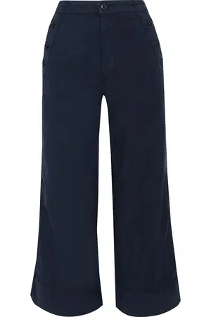 Joie Adolphine Cropped Cottonblend Twill Straightleg Pants - Navy