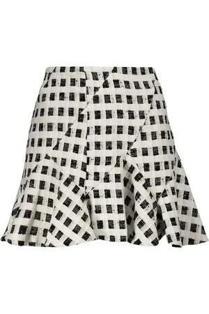 Derek Lam 10 Crosby Ruffled Checked Cottonblend Tweed Mini Skirt