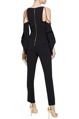 Roland Mouret Coldshoulder Draped Crepe Blouse