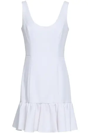 MILLY Fluted Stretchcrepe Mini Dress - White