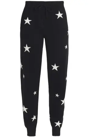 Chinti & Parker Star Intarsia Cashmere Track Pants - Black