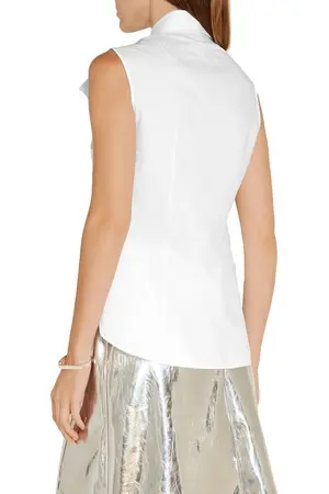 Delpozo Appliquéd Cotton-poplin Shirt