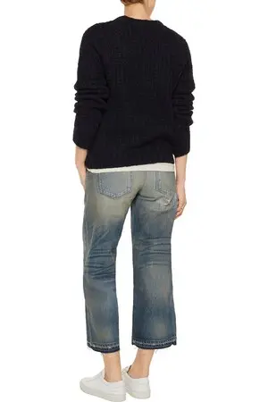 SIMONMILLER Cheviot Distressed Midrise Wideleg Jeans