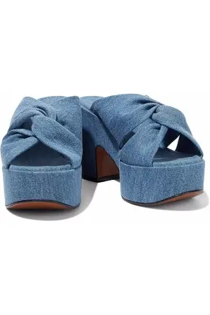 Clergerie Esther Denim Platform Mules