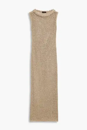 Alanui Frayed Openknit Maxi Dress - Beige