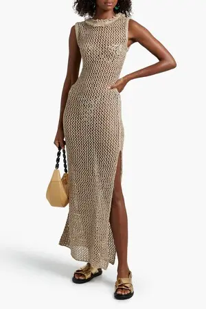 Alanui Frayed Openknit Maxi Dress