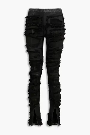 Rick Owens Detroit Distressed Highrise Skinny Jeans - Black