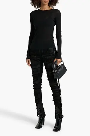 Rick Owens Detroit Distressed High-rise Skinny Jeans