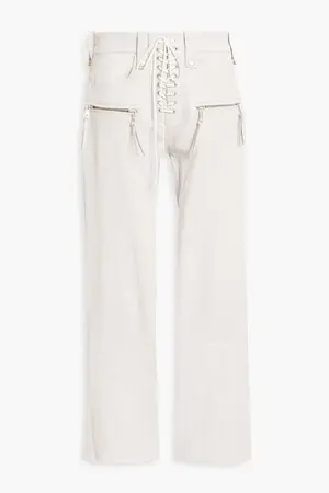 Off-White Cropped Stretchleather Bootcut Pants
