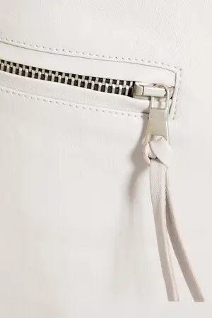 Off-White Cropped Stretchleather Bootcut Pants