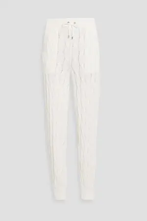 Brunello Cucinelli Cableknit Cotton, Linen And Silkblend Track Pants