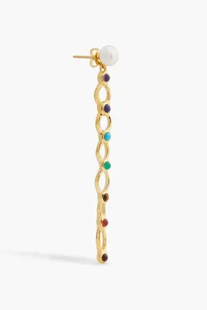 Pamela Love Plated, Stone And Pearl Earrings