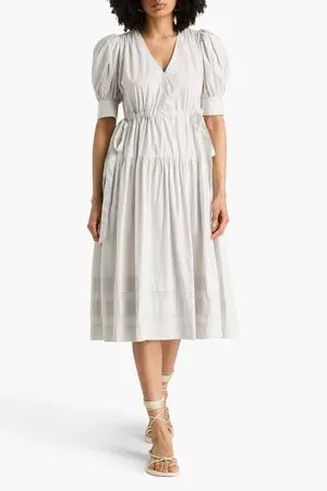 Ulla Johnson Imani Gathered Washed Cottonpoplin Midi Dress