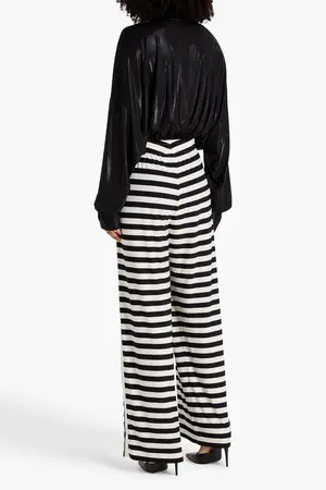 Norma Kamali Striped Stretchjersey Wideleg Pants